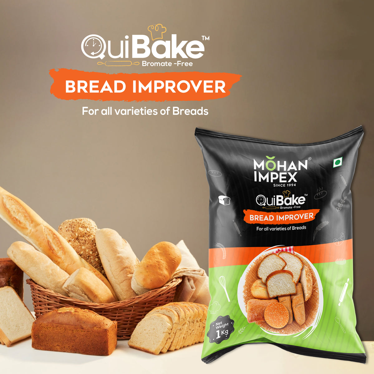 Mohan Impex 1 Kg Bread Improver for (Pack of 1) Baking Powder, bread ...